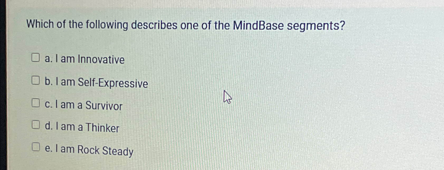 Solved Which of the following describes one of the MindBase | Chegg.com
