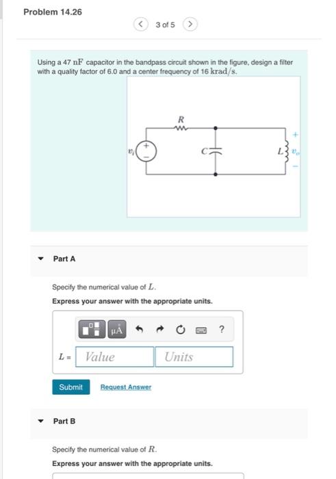 Solved Using a 47nF capacitor in the bandpass circuit shown | Chegg.com