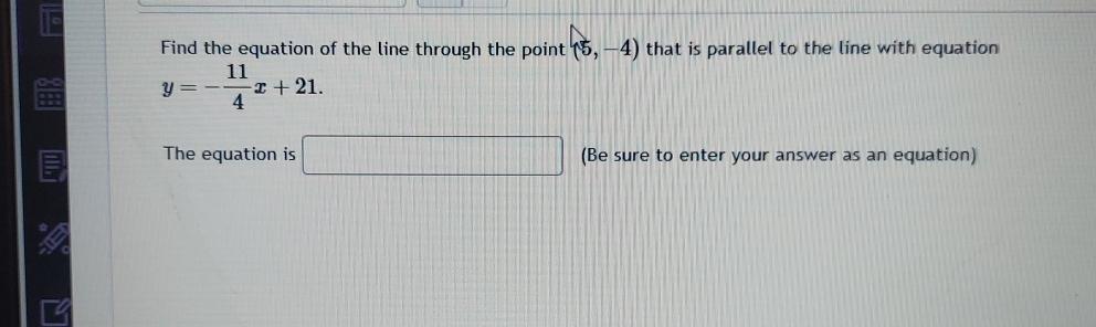 Solved Find the equation of the line through the point | Chegg.com