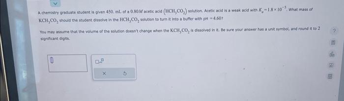 Solved A chemistry grodutte stuctent is given 450 , mL of a | Chegg.com