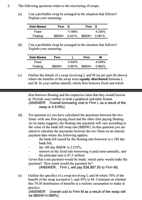 Solved The Following Questions Relate To The Structuring Of 
