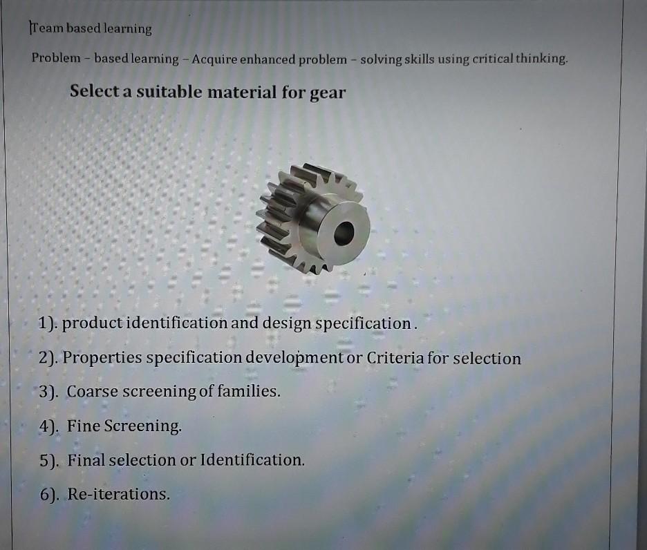 Solved Team based learning Problem-based learning - Acquire | Chegg.com