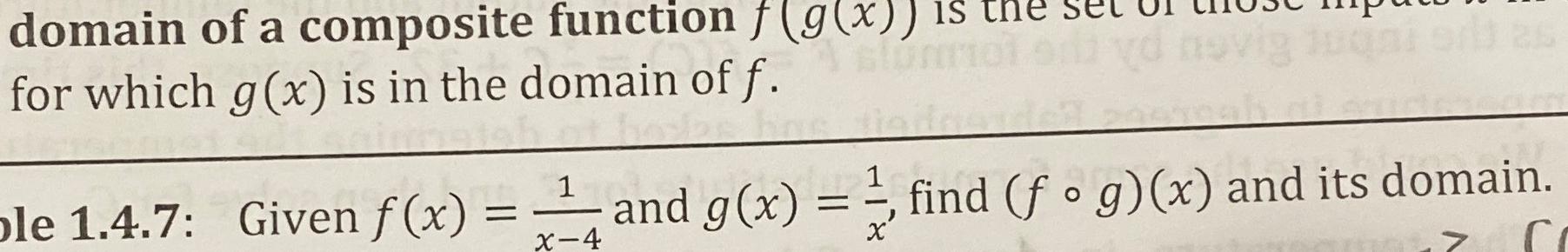 Solved given f(x)=1x-4 ﻿and g(x)=1x, ﻿find (f@g)(x) ﻿and its | Chegg.com