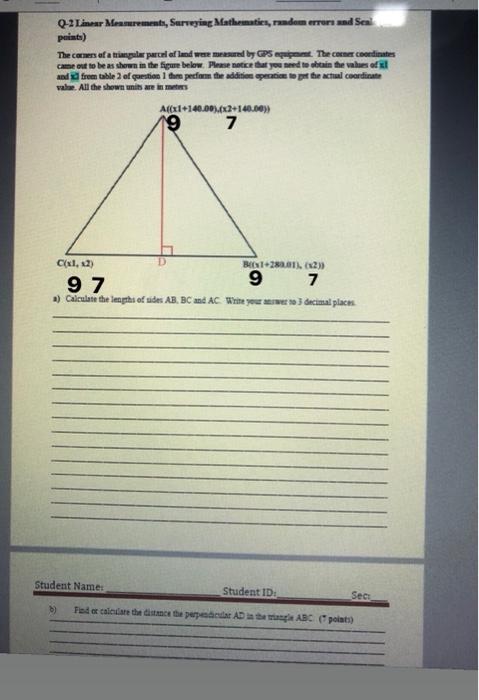 Solved Q-2Linear Merment, Surveying Mathematies, tandem | Chegg.com