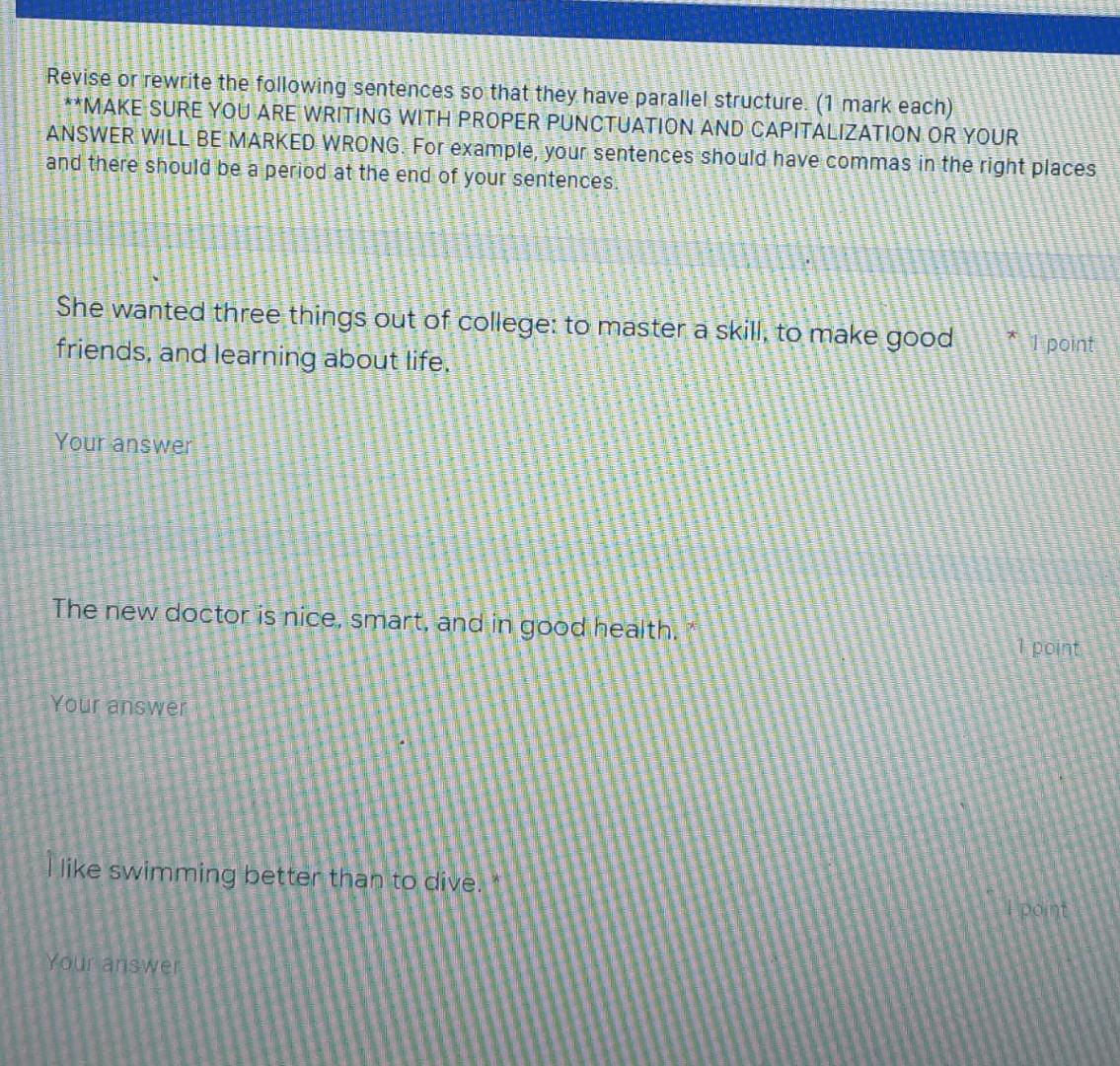 mark each) Revise or rewrite the following sentences | Chegg.com