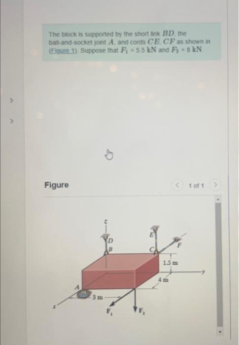 Solved The block is supported by the short link BD, the | Chegg.com