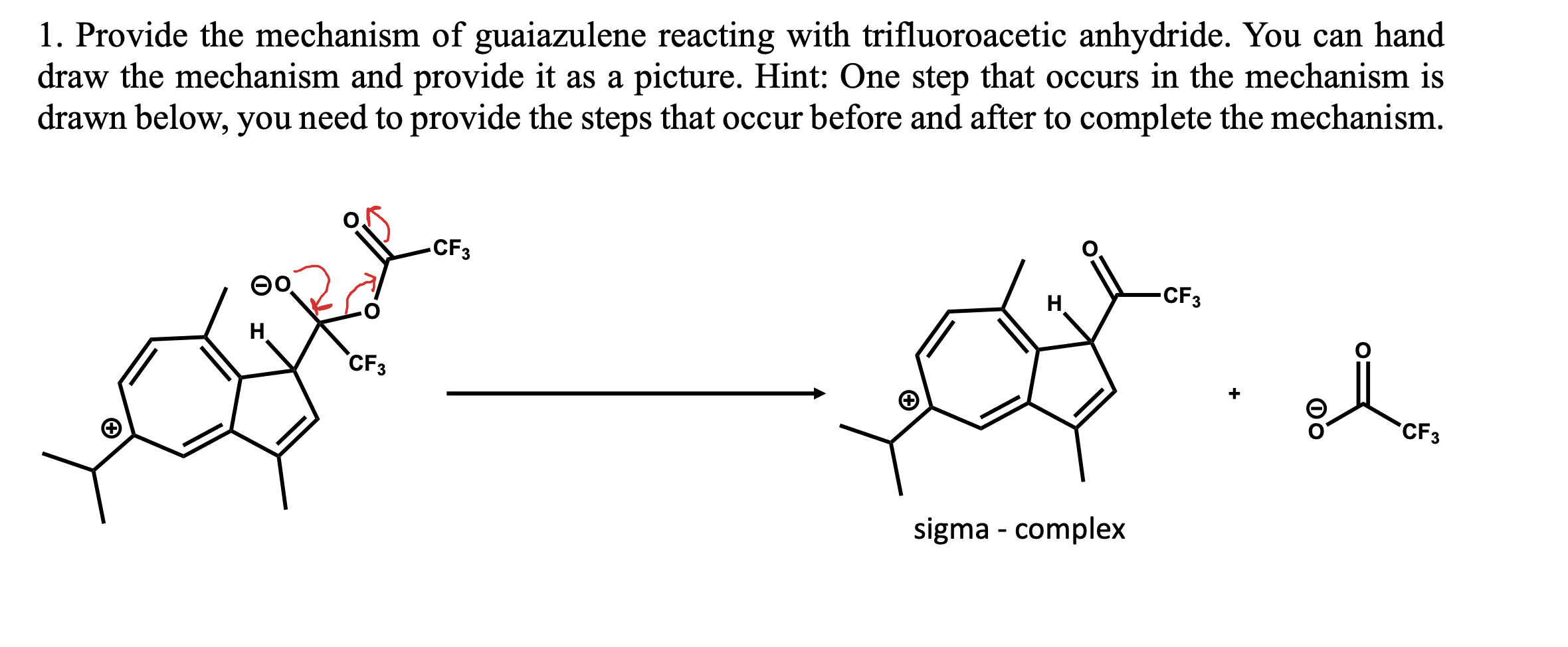 Solved Provide the mechanism of guaiazulene reacting with | Chegg.com