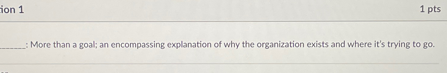 Solved More than a goal; an encompassing explanation of why | Chegg.com