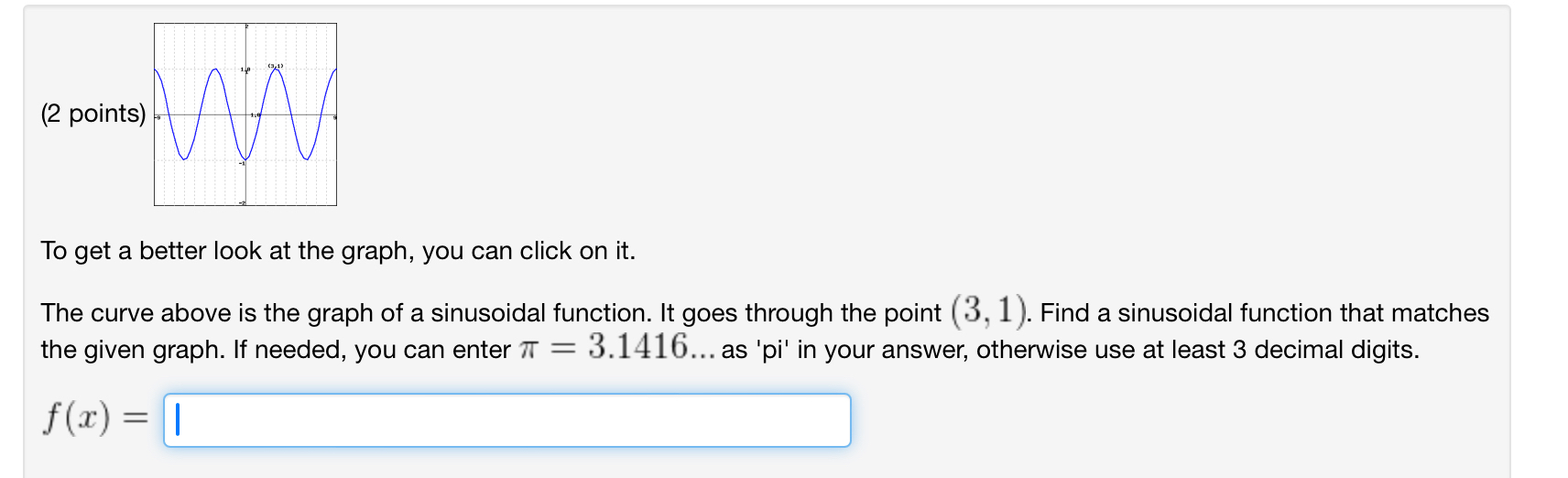Solved The curve above is the graph of a sinusoidal | Chegg.com