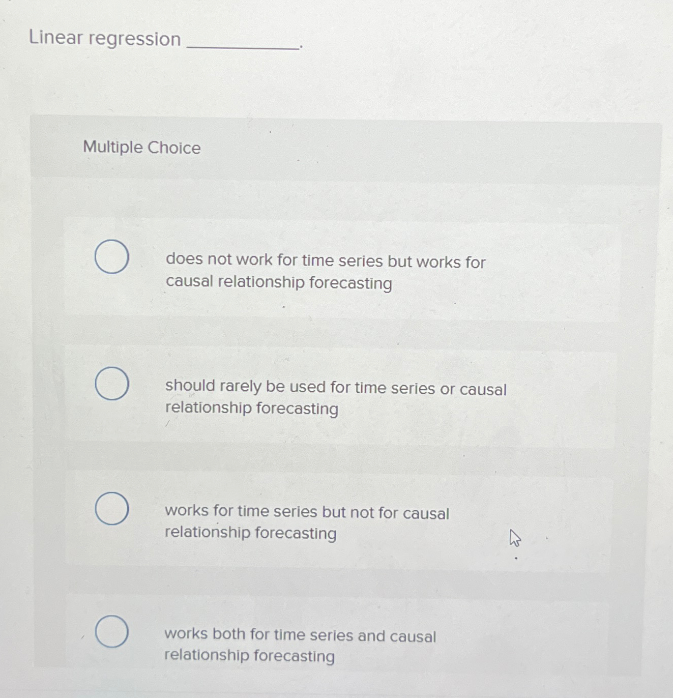 Solved Linear Regressionmultiple Choicedoes Not Work For 