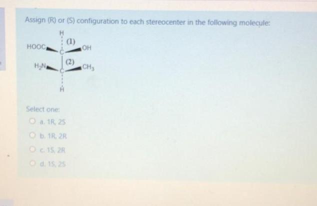 Solved Assign (R) or (S) configuration to each stereocenter | Chegg.com