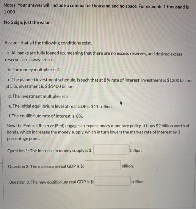 Solved Notes: Your answer will include a comma for thousand | Chegg.com