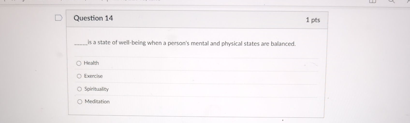 Solved Question 141 ﻿ptsis a state of well-being when a | Chegg.com