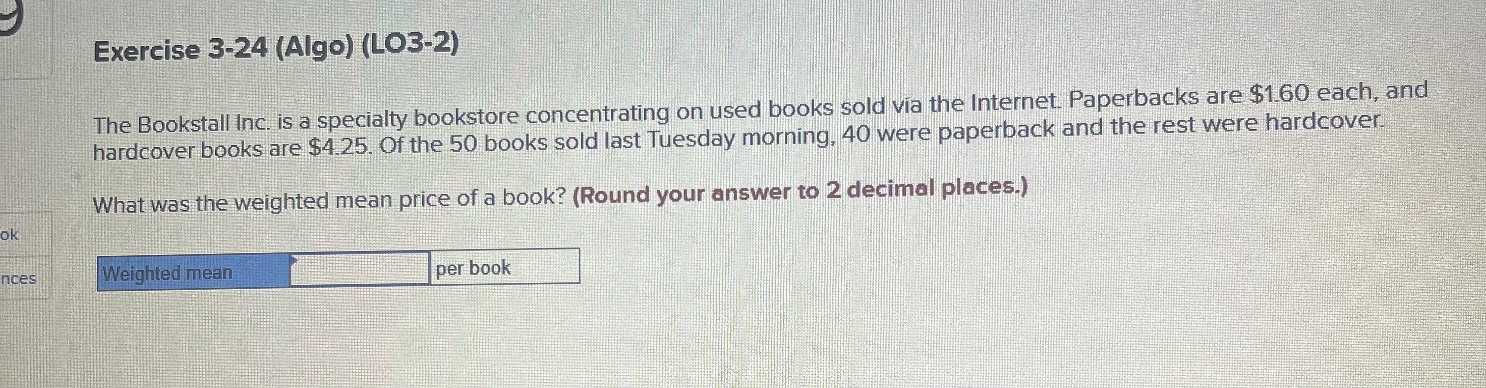 Solved Exercise 3-24 (Algo) (LO3-2)The Bookstall Inc. is a | Chegg.com