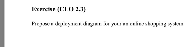 Solved Exercise (CLO 2,3) Propose a deployment diagram for | Chegg.com