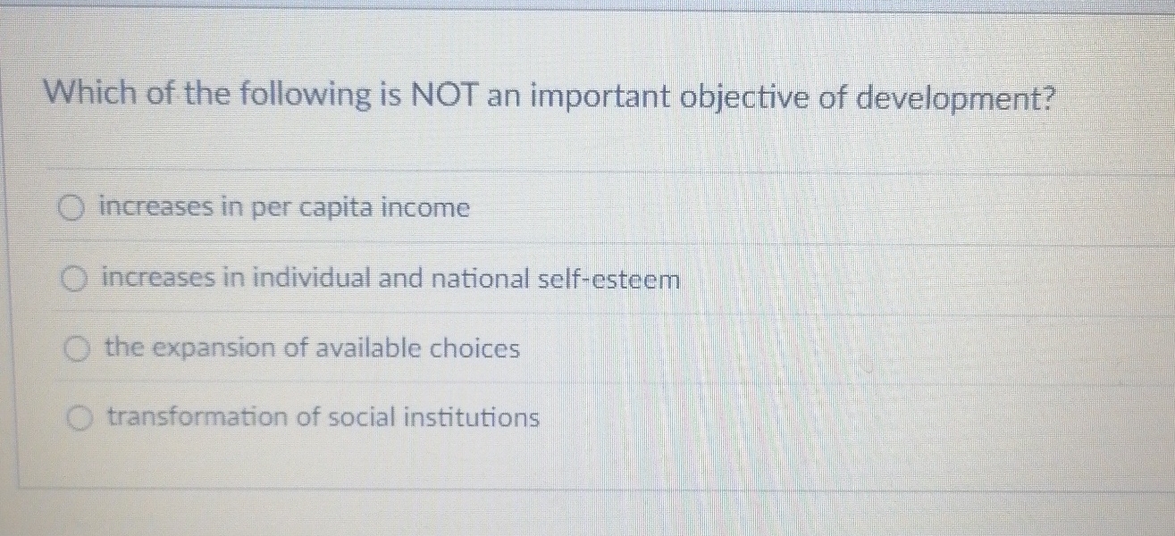 Solved Which of the following is NOT an important objective | Chegg.com