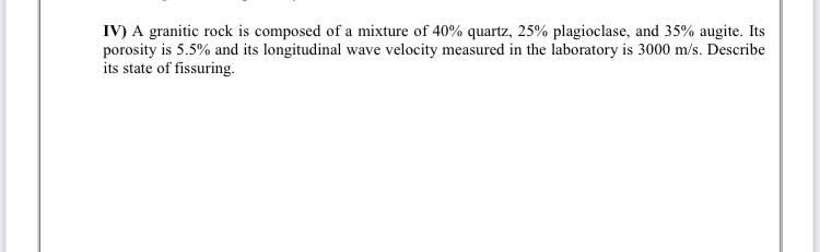Solved IV) A granitic rock is composed of a mixture of 40% | Chegg.com Solved IV) A granitic rock is composed of a mixture of 40% | Chegg.com
