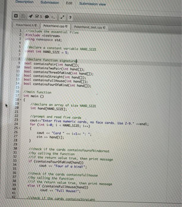 Solved This is my code in C++ for a pokergame assignment.the | Chegg.com