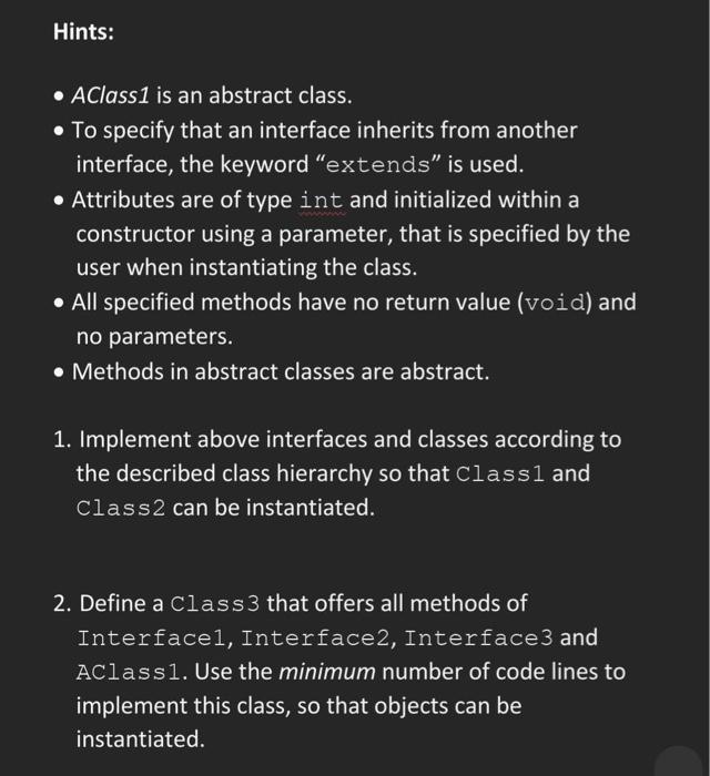 Task 1: Please write for each class: - a constructor | Chegg.com