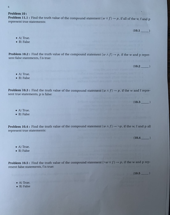Solved April 12 Math 103 Homework 7 Logic Name (printed): | Chegg.com