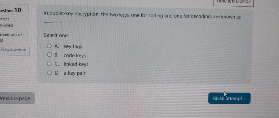 Solved In public-key encryption, the two keys, one for | Chegg.com