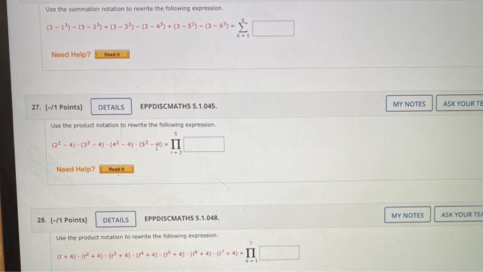 Solved Use the summation notation to rewrite the following | Chegg.com
