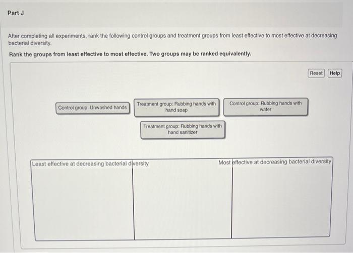 Solved After completing all experiments, rank the following | Chegg.com