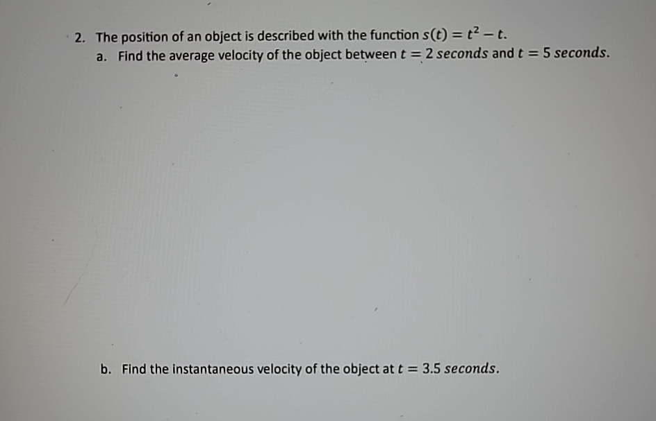 Solved The position of an object is described with the | Chegg.com