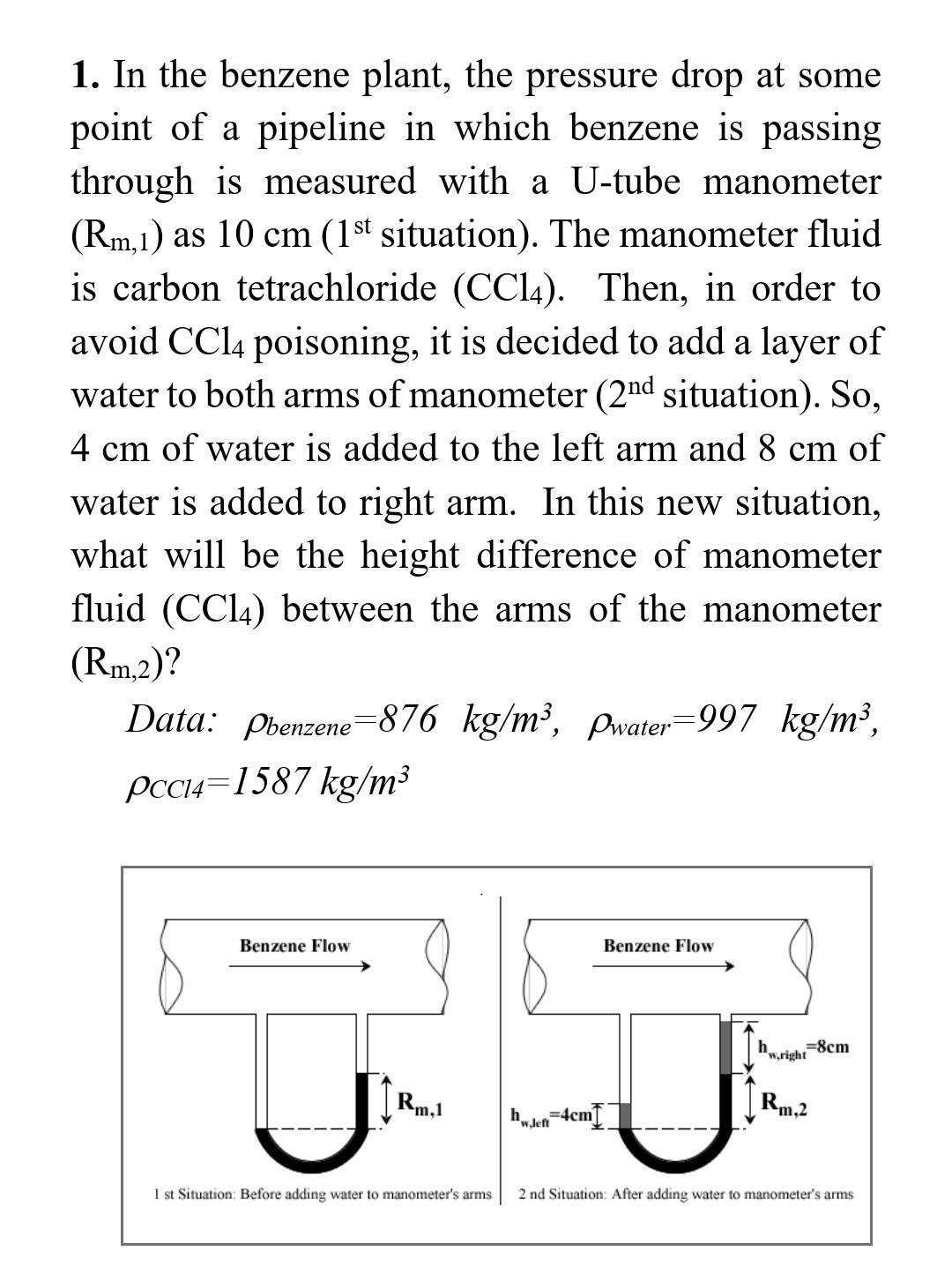 Solved 1. In the benzene plant, the pressure drop at some | Chegg.com