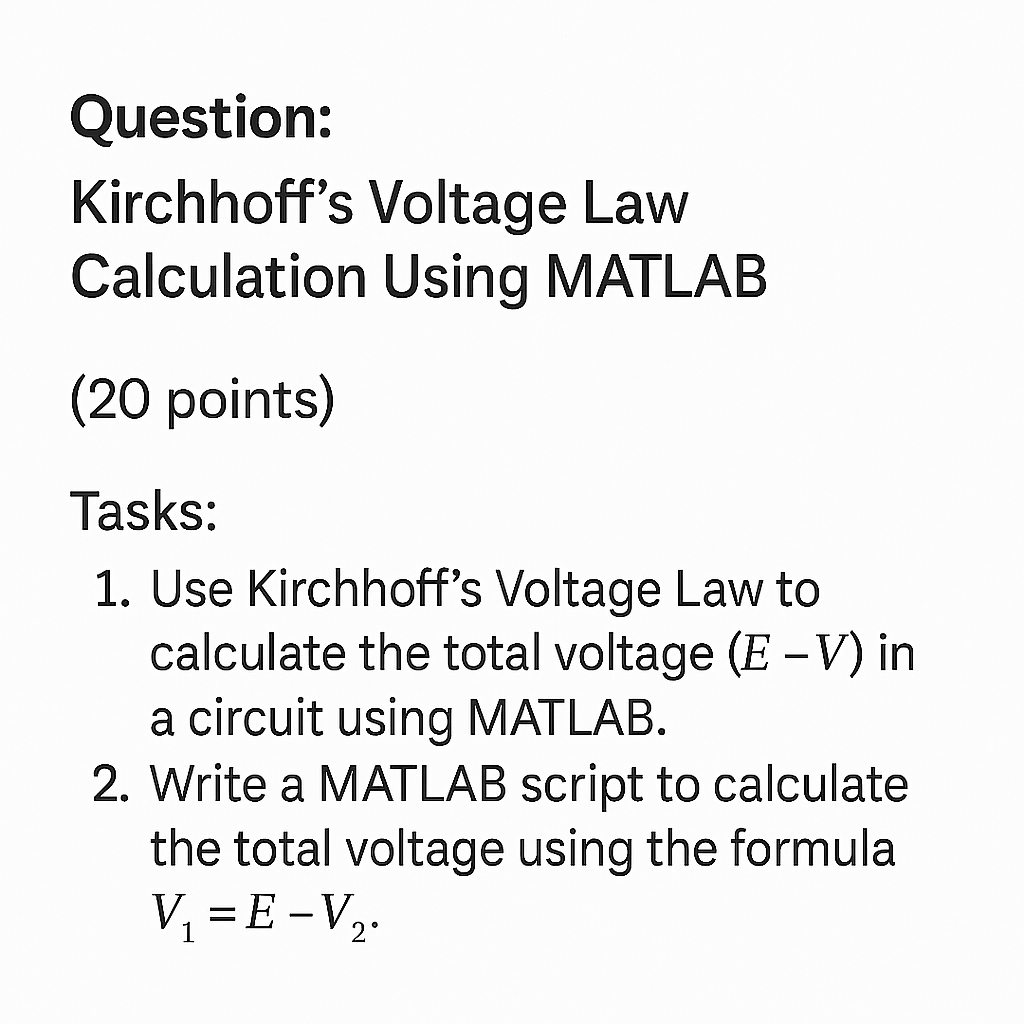 Question:Kirchhoff's Voltage Law Calculation Using | Chegg.com