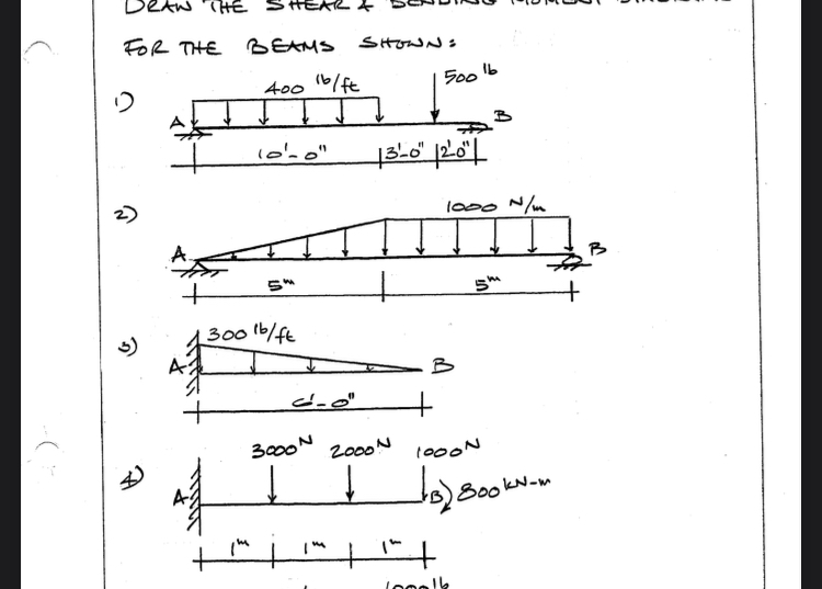 Solved FOR THE BEAMS SHOWNNumber 4 | Chegg.com
