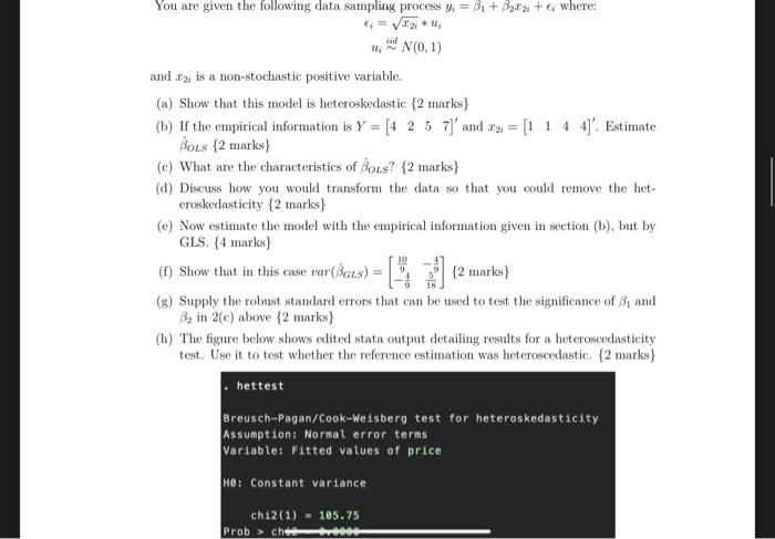 Solved please help solve the follwing econometrics questions | Chegg.com