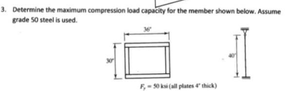 Solved Determine the maximum compression load capacity for | Chegg.com