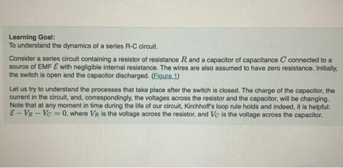 Solved Learning Goal: To understand the dynamics of a series | Chegg.com