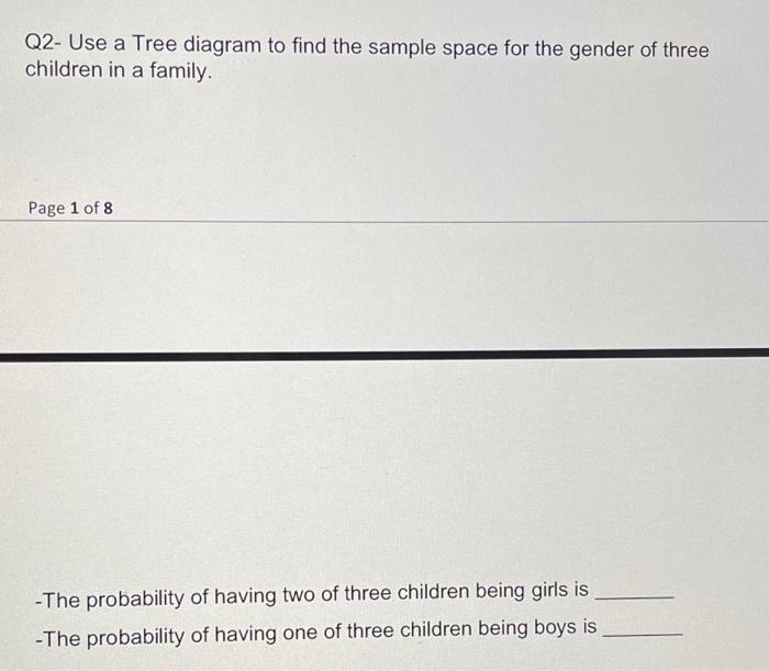 Solved Q2- Use a Tree diagram to find the sample space for | Chegg.com