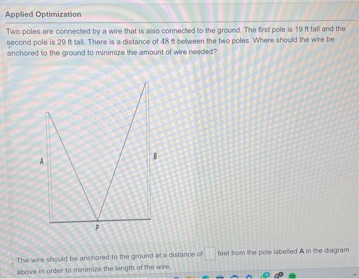 Solved Two poles are connected by a wire that is also | Chegg.com