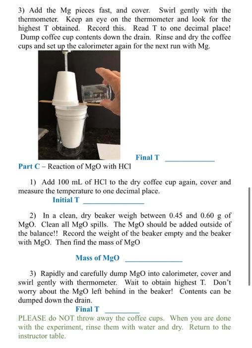Solved Experiment 12 - Heat of Reaction - Hess' Law Learning | Chegg.com