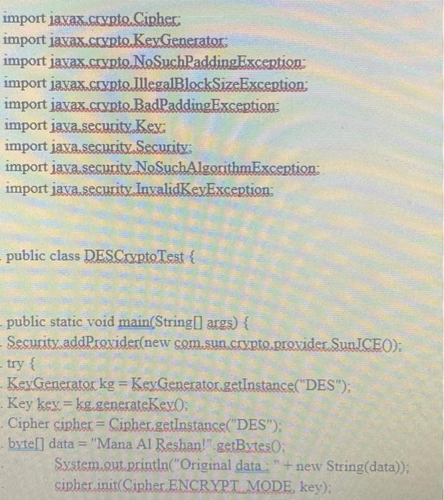 Solved import iaxax crovets Cipher import jaxax crypta Key | Chegg.com