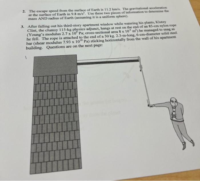 Solved 2. The escape speed from the surface of Earth is 11.2 | Chegg.com