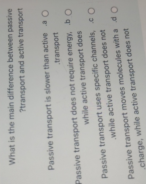 Solved What is the main difference between passive?transport | Chegg.com
