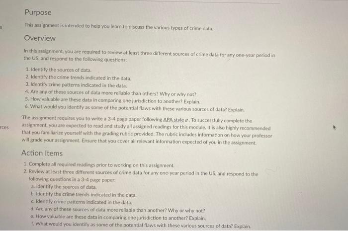 5 Purpose This assignment is intended to help you | Chegg.com