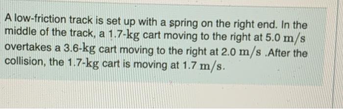 Solved A low-friction track is set up with a spring on the | Chegg.com
