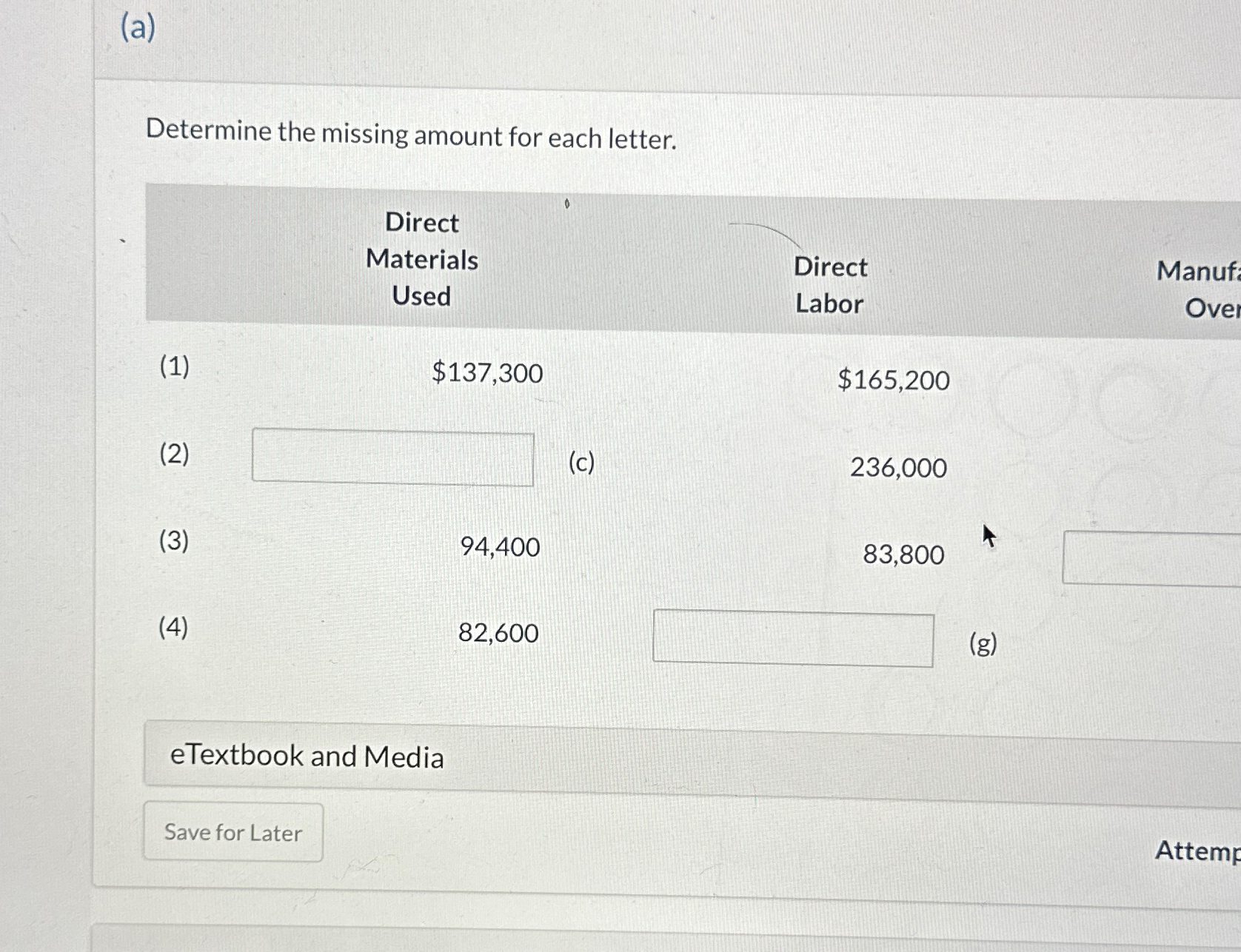 Solved (a)Determine the missing amount for each | Chegg.com
