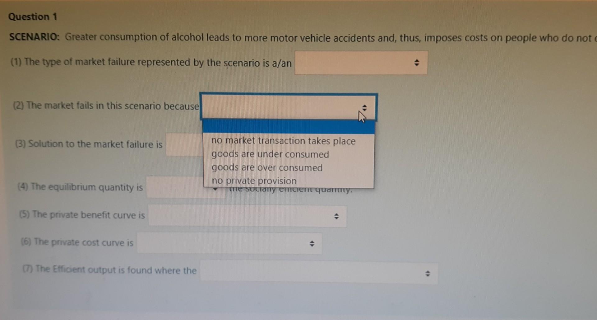 Solved SCENARIO: Greater consumption of alcohol leads to | Chegg.com