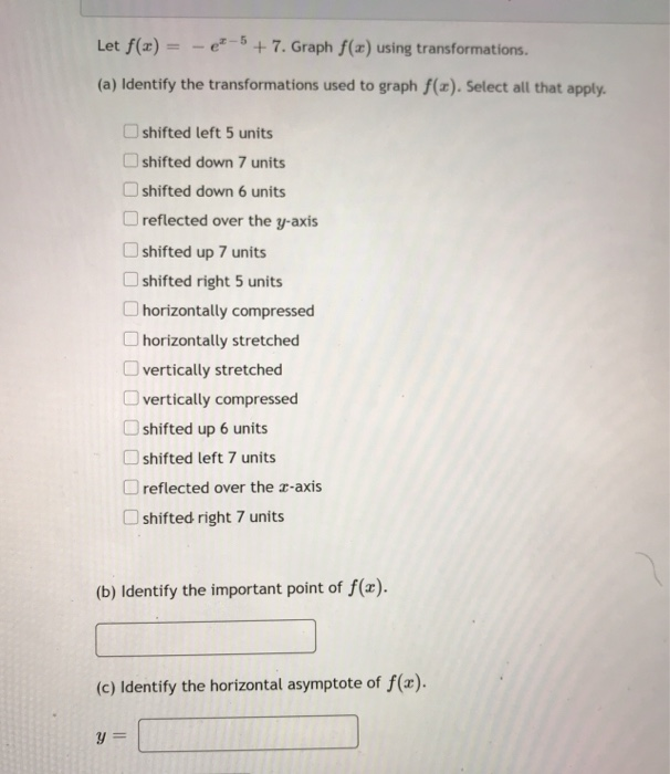 Solved Let f(x) = - *-5 + 7. Graph f(x) using | Chegg.com