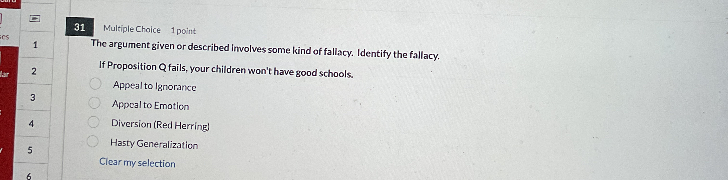 31Multiple Choice1 ﻿point1The argument given or | Chegg.com