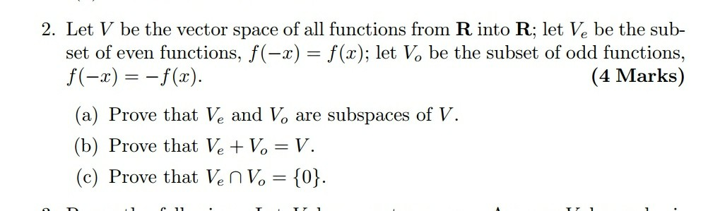 Solved 2. Let V be the vector space of all functions from R | Chegg.com
