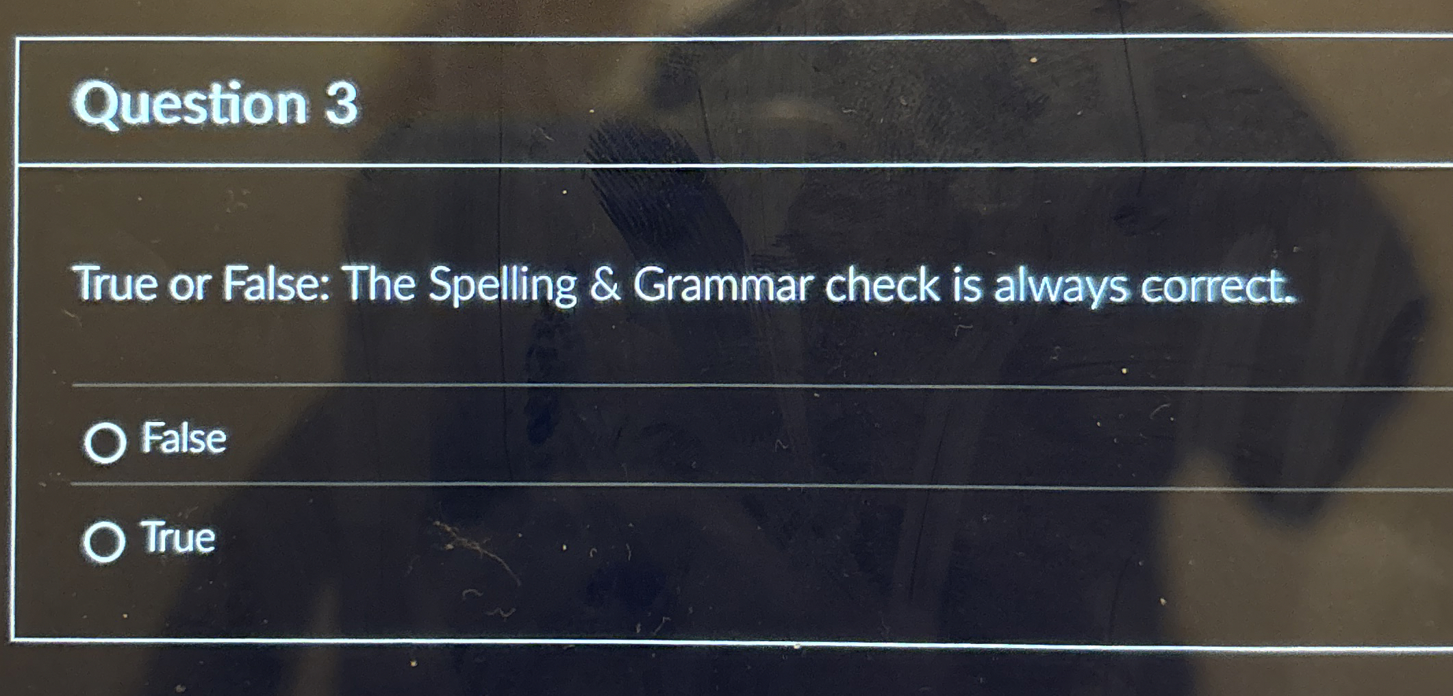 Solved Question 3True or False: The Spelling & Grammar check | Chegg.com