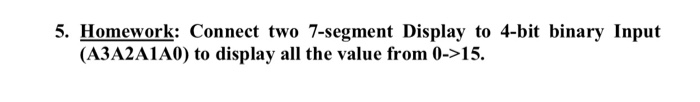 Solved 5. Homework: Connect two 7-segment Display to 4-bit | Chegg.com