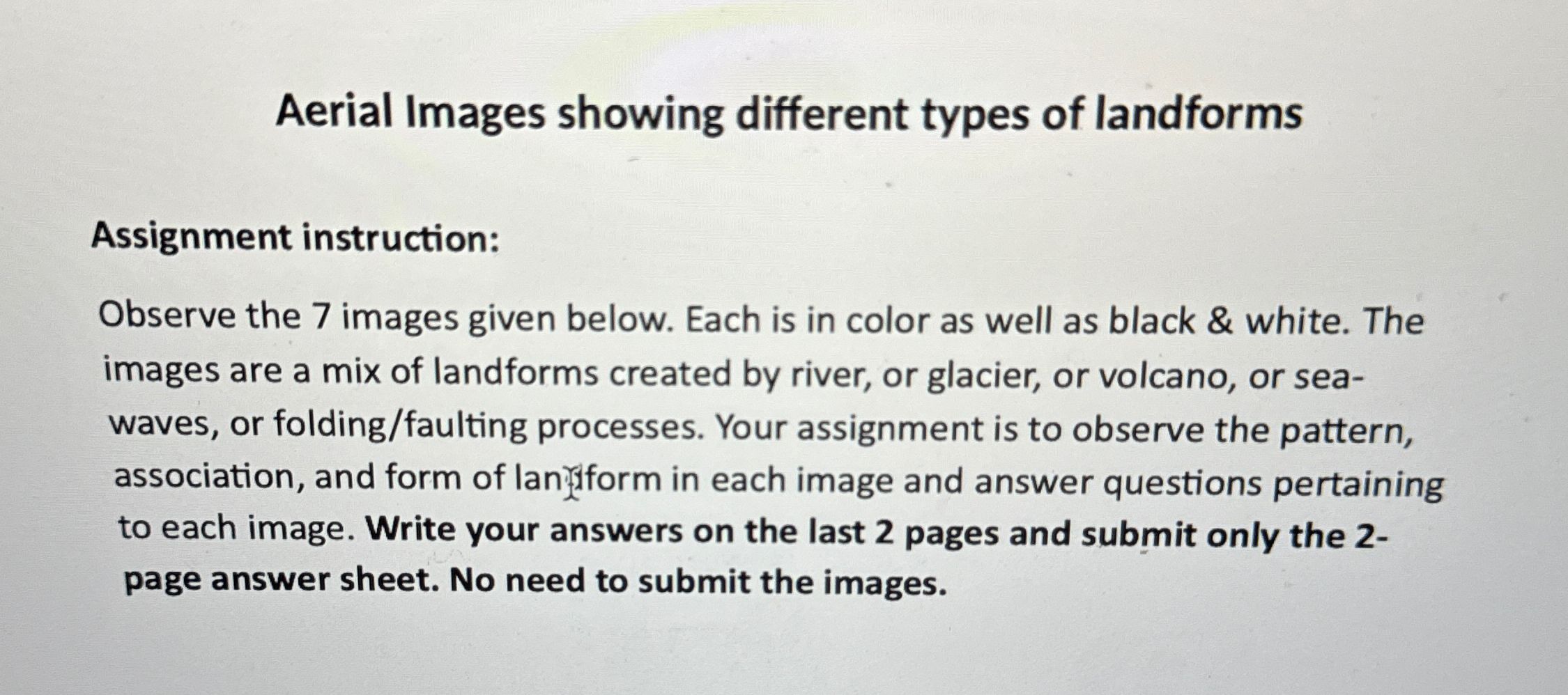 Solved Aerial Images showing different types of | Chegg.com